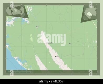 Ngounie, province of Gabon. Open Street Map. Locations of major cities ...