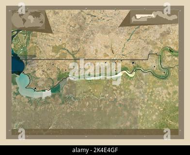North Bank, division of Gambia. High resolution satellite map Stock ...