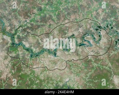 Upper River, division of Gambia. High resolution satellite map ...