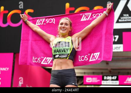 Great Britain's Rose Harvey completes the Women's Elite race during the ...