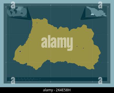 Shape of Ajaria, autonomous republic of Georgia, with its capital ...