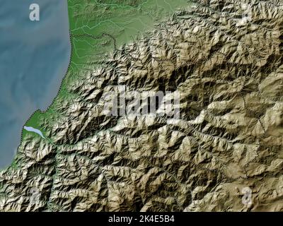 Ajaria, autonomous republic of Georgia. Colored elevation map with ...