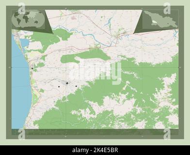 Guria, region of Georgia. Open Street Map. Corner auxiliary location ...
