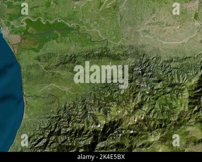 Guria, region of Georgia. Low resolution satellite map. Locations of ...