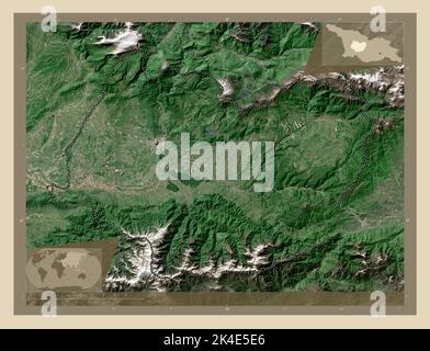 Imereti, region of Georgia. High resolution satellite map. Locations ...