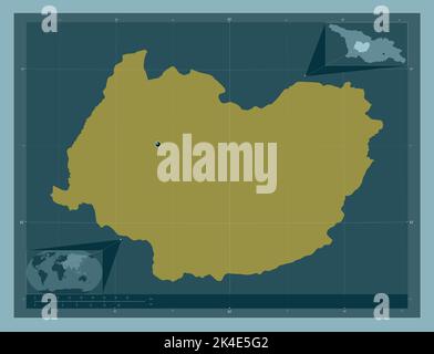 Imereti, region of Georgia. Solid color shape. Locations of major ...