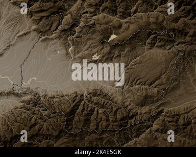 Imereti, region of Georgia. Elevation map colored in wiki style with ...