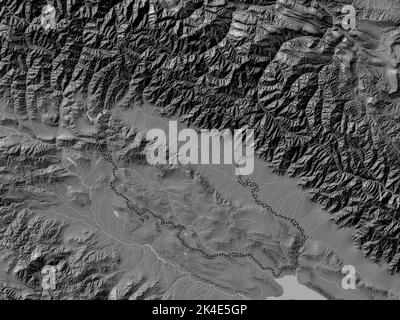 Kakheti, region of Georgia. Elevation map colored in sepia tones with ...