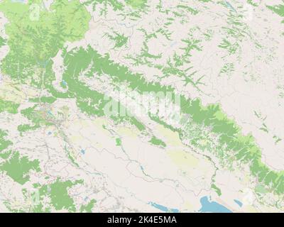 Kakheti, region of Georgia. Open Street Map. Locations and names of ...
