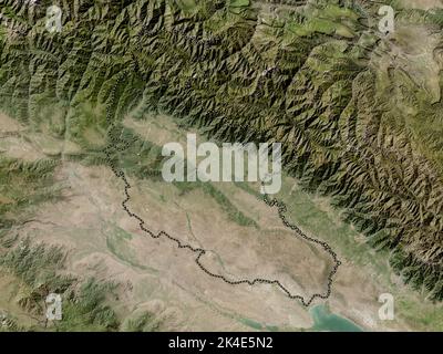 Kakheti, region of Georgia. Low resolution satellite map. Corner ...