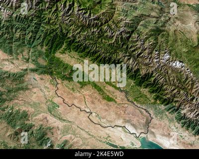 Kakheti, region of Georgia. High resolution satellite map. Locations ...