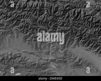 Mtskheta-Mtianeti, region of Georgia. Grayscale elevation map with ...