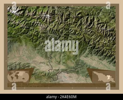 Mtskheta-Mtianeti, region of Georgia. Low resolution satellite map ...