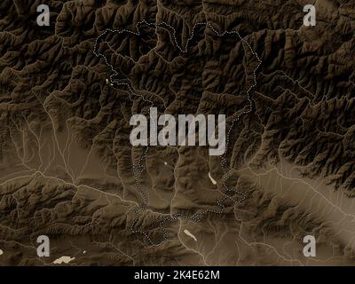 Mtskheta-Mtianeti, region of Georgia. Colored elevation map with lakes ...