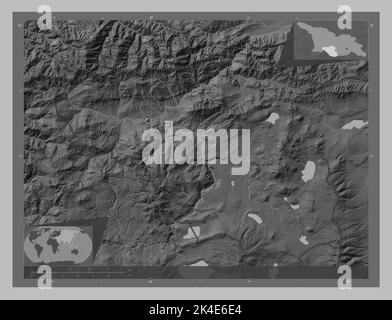 Samtskhe-Javakheti, region of Georgia. Grayscale elevation map with ...
