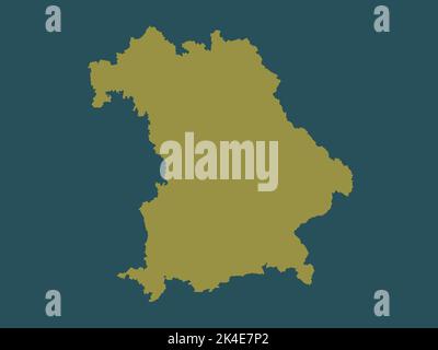 Bayern, region of Germany. Solid color shape. Locations of major cities ...