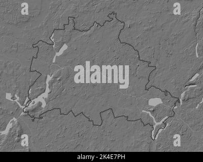 Berlin, state of Germany. Elevation map colored in sepia tones with ...