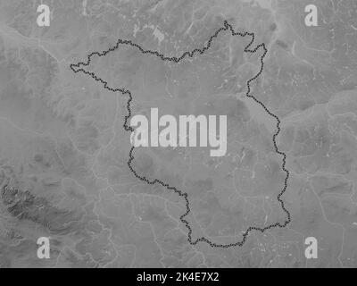 Brandenburg, state of Germany. Grayscale elevation map with lakes and ...