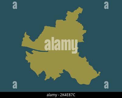 Hamburg, state of Germany. Solid color shape. Locations and names of ...