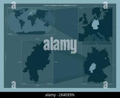 Map of Germany showing Hessen region. 3D Rendering Stock Photo - Alamy