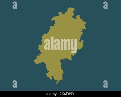 Hessen, state of Germany. Solid color shape. Locations and names of ...