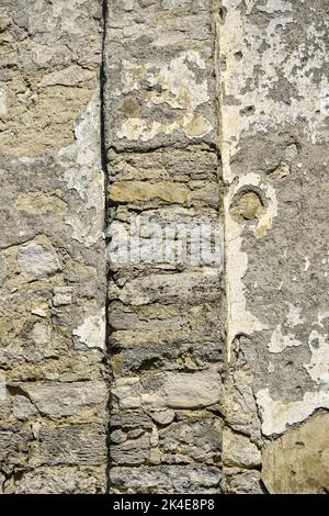 Texture of old wall with collapsed plaster. Background of shabby ...