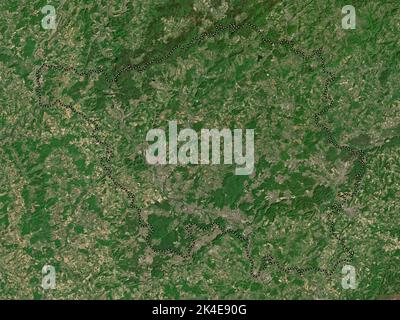 Saarland, state of Germany. High resolution satellite map. Locations ...