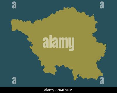 Saarland, state of Germany. Solid color shape. Locations and names of ...