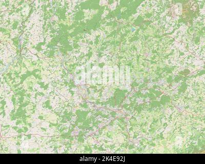 Saarland, state of Germany. Open Street Map. Locations of major cities ...