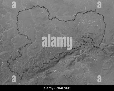 Sachsen, state of Germany. Grayscale elevation map with lakes and ...