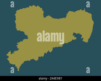 Sachsen, state of Germany. Solid color shape. Locations and names of ...