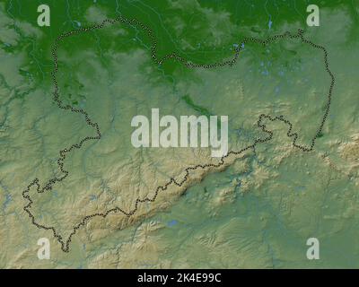 Sachsen, state of Germany. Elevation map colored in wiki style with ...