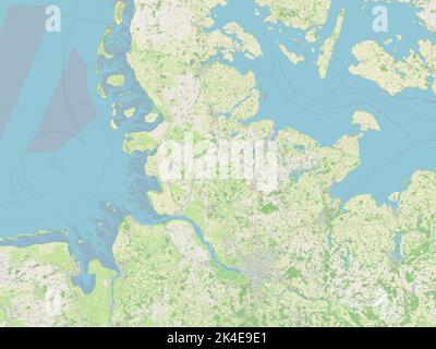Schleswig-Holstein, state of Germany. Open Street Map. Locations and ...