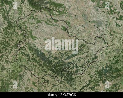Thuringen, state of Germany. High resolution satellite map. Locations ...