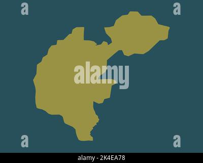 Ahafo, region of Ghana. Solid color shape. Locations and names of major ...
