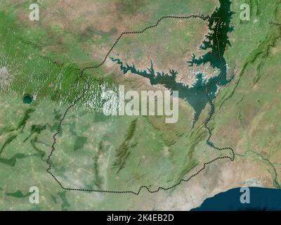 Eastern, region of Ghana. High resolution satellite map. Corner ...