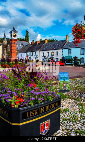 Usk Town Centre Stock Photo - Alamy