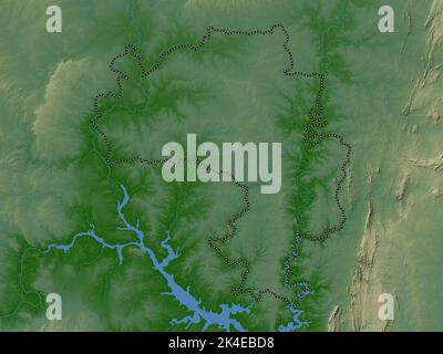 Northern, region of Ghana. Colored elevation map with lakes and rivers ...