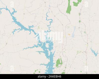 Oti, region of Ghana. Open Street Map. Locations and names of major ...