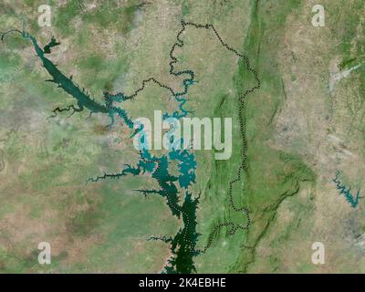 Oti, region of Ghana. High resolution satellite map. Locations and ...
