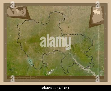 Savannah, region of Ghana. Low resolution satellite map. Locations and ...