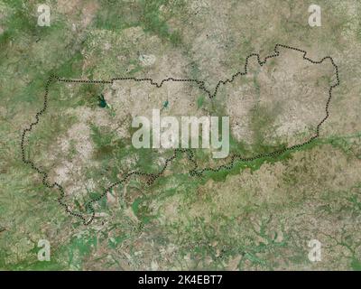 Upper East, region of Ghana. High resolution satellite map. Corner ...