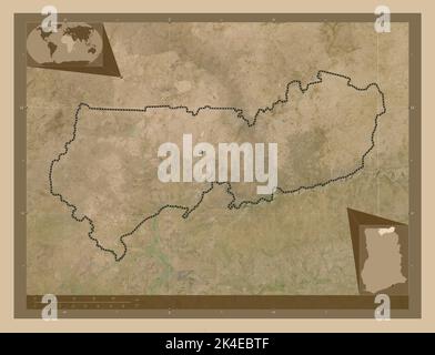 Upper East, region of Ghana. Low resolution satellite map Stock Photo ...