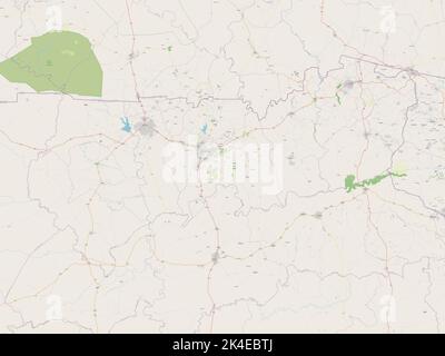 Upper East, region of Ghana. Open Street Map. Locations and names of ...