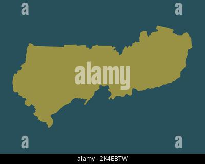 Shape of Upper East, region of Ghana, with its capital isolated on ...