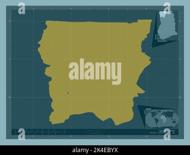 Shape of Upper West, region of Ghana, with its capital isolated on ...