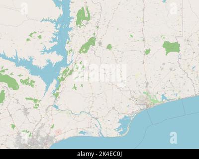 Volta, region of Ghana. Open Street Map. Locations and names of major ...