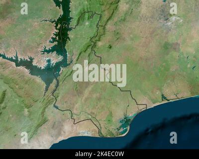 Volta, region of Ghana. High resolution satellite map. Locations of ...