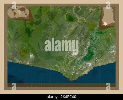 Western, region of Ghana. Low resolution satellite map Stock Photo - Alamy