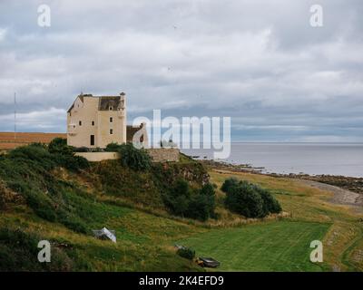The restored Ballone Castle / Tarbat Castle in the Tarbat Peninsula ...